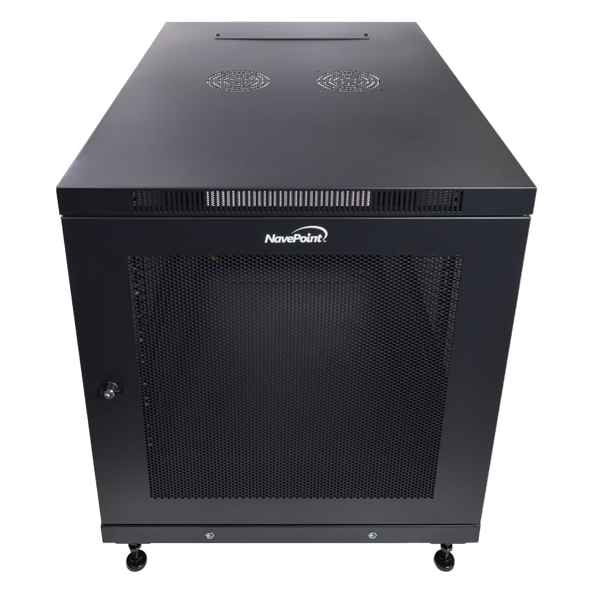 NavePoint 12U Network Cabinet with Wheels 33” Deep, 18U Wall Mount ...