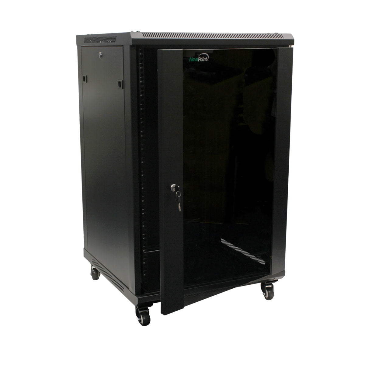 NavePoint 18U Server Cabinet Wall Mount Rack Enclosure with Caster ...
