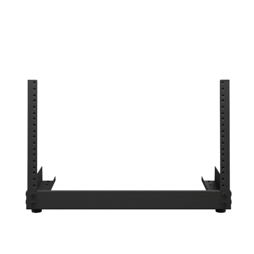 NavePoint 2-Post Open Frame Desk Rack, 6U, 10-32 Threaded, Black, 6.16 ...
