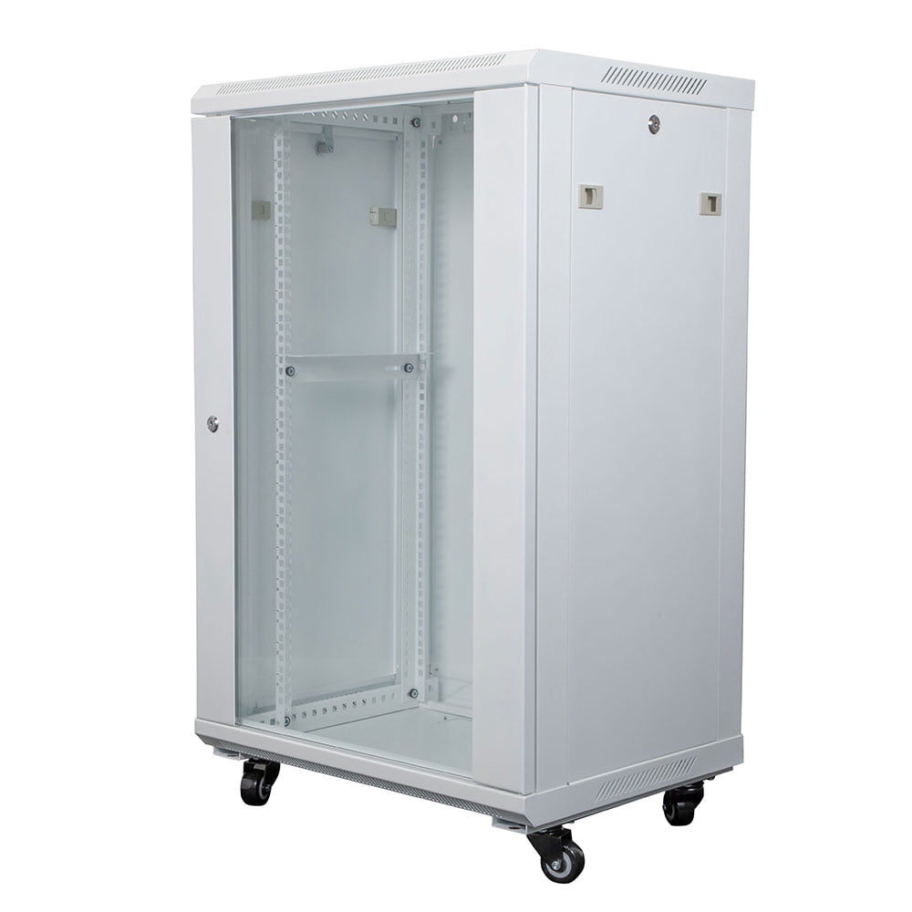 NavePoint 22U Network Cabinet with Glass Door – 22U Wall Mount Server ...