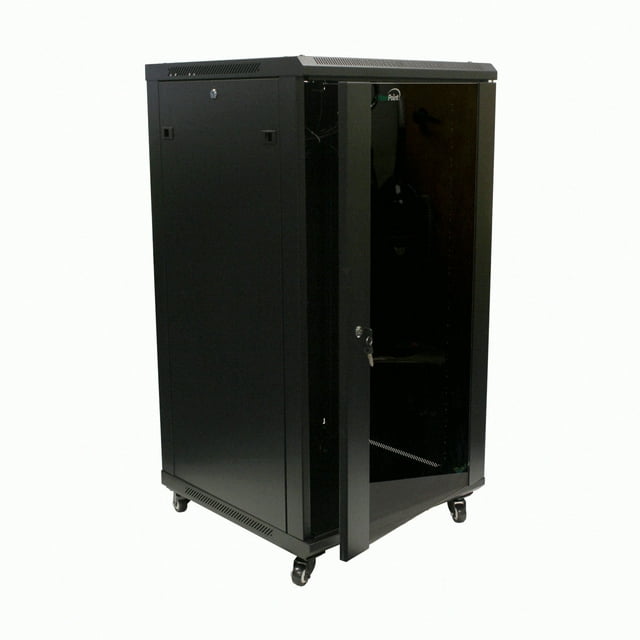 NavePoint 22U Server Cabinet Wall Mount Rack, 2 Fans, Locking Door ...