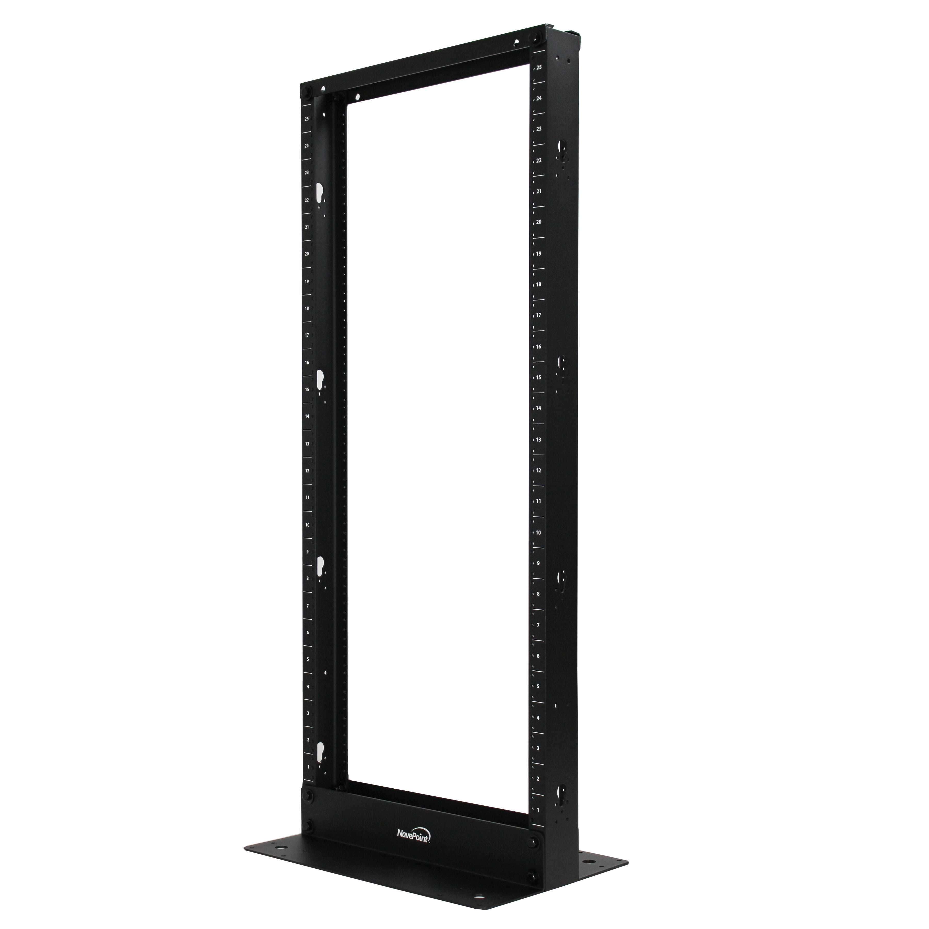NavePoint 25U 2 Post Open Frame Server Rack for 19 Inch Equipment, AV ...