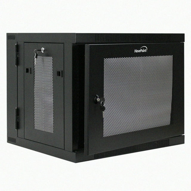 NavePoint 9U Server Cabinet with Hinged Back - 17.7” Deep, 9U Server ...