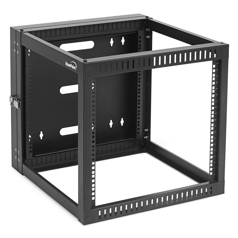 NavePoint 9U Wall Mount Server Rack with Hinged Back, 4-Post 24” Deep ...