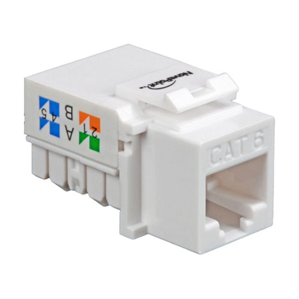 NavePoint CAT6 Ethernet Keystone Adapter Right Angle White 20-pack ...