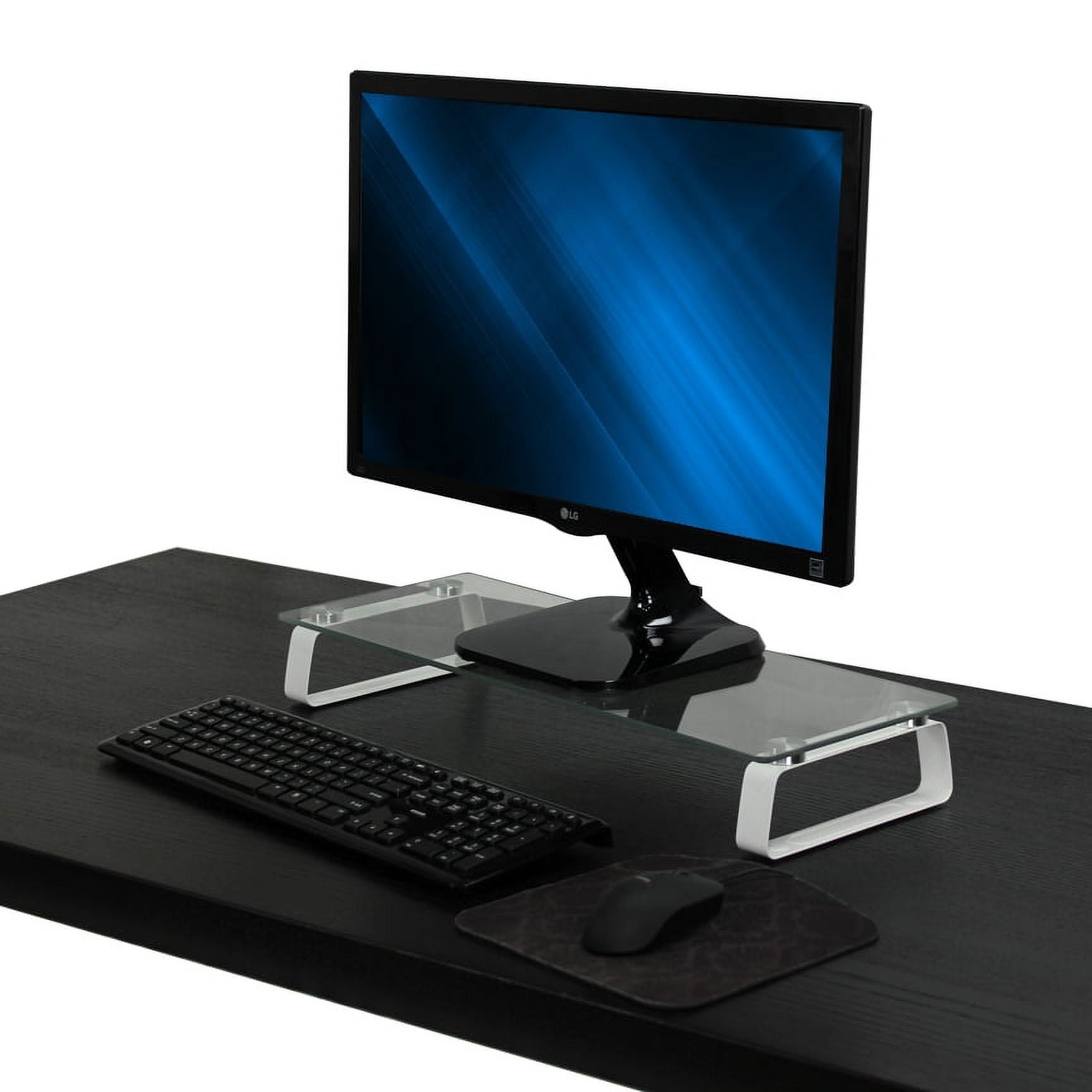NavePoint Ergonomic Glass Steel Leg Tabletop Monitor Stand / Laptop ...