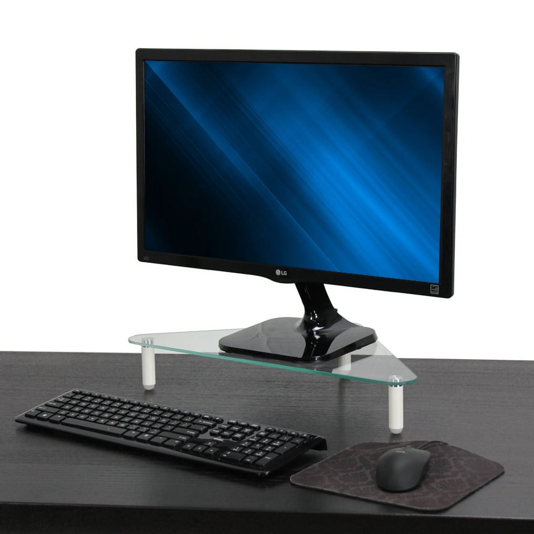 NavePoint Ergonomic Glass Triangle Monitor Stand / Laptop Corner ...