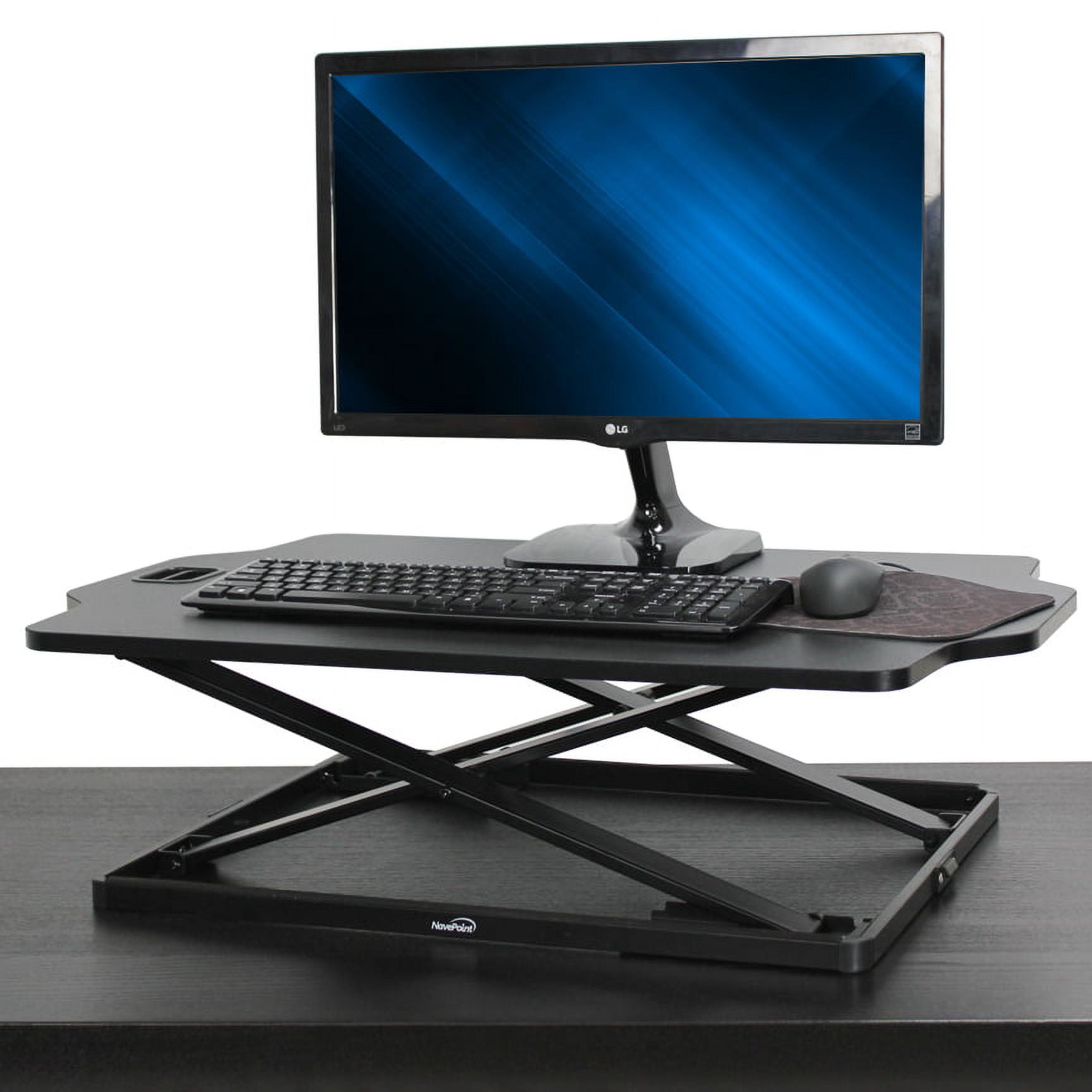 NavePoint Height Adjustable Sit Stand Ergonomic Desk Converter Monitor ...