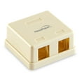 NavePoint Keystone Jack Surface-Mount Box 2-Port Ivory, 10-Pack ...