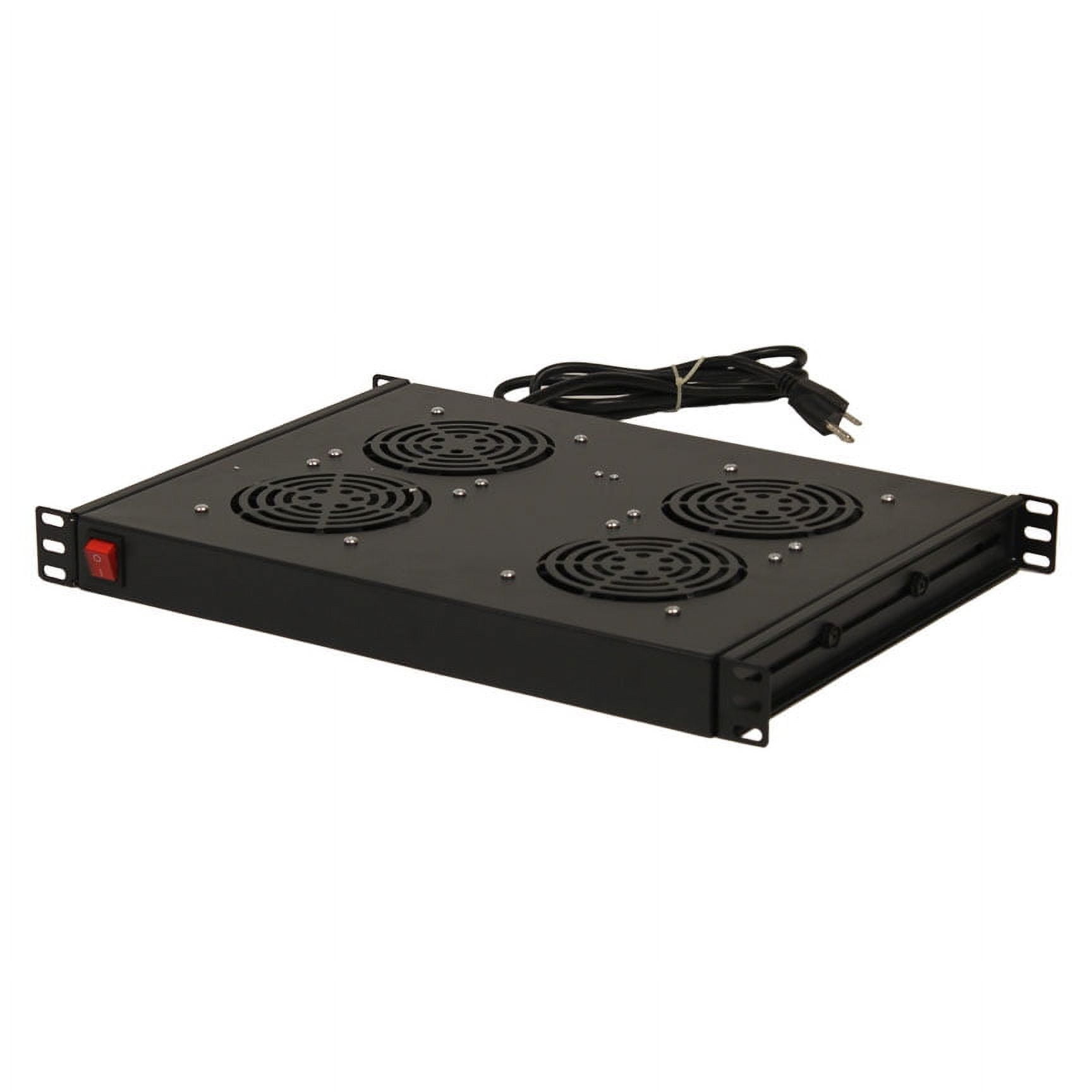 NavePoint Rack Cabinet Mounted Server 4 Fan Unit Cooling System with 4 ...