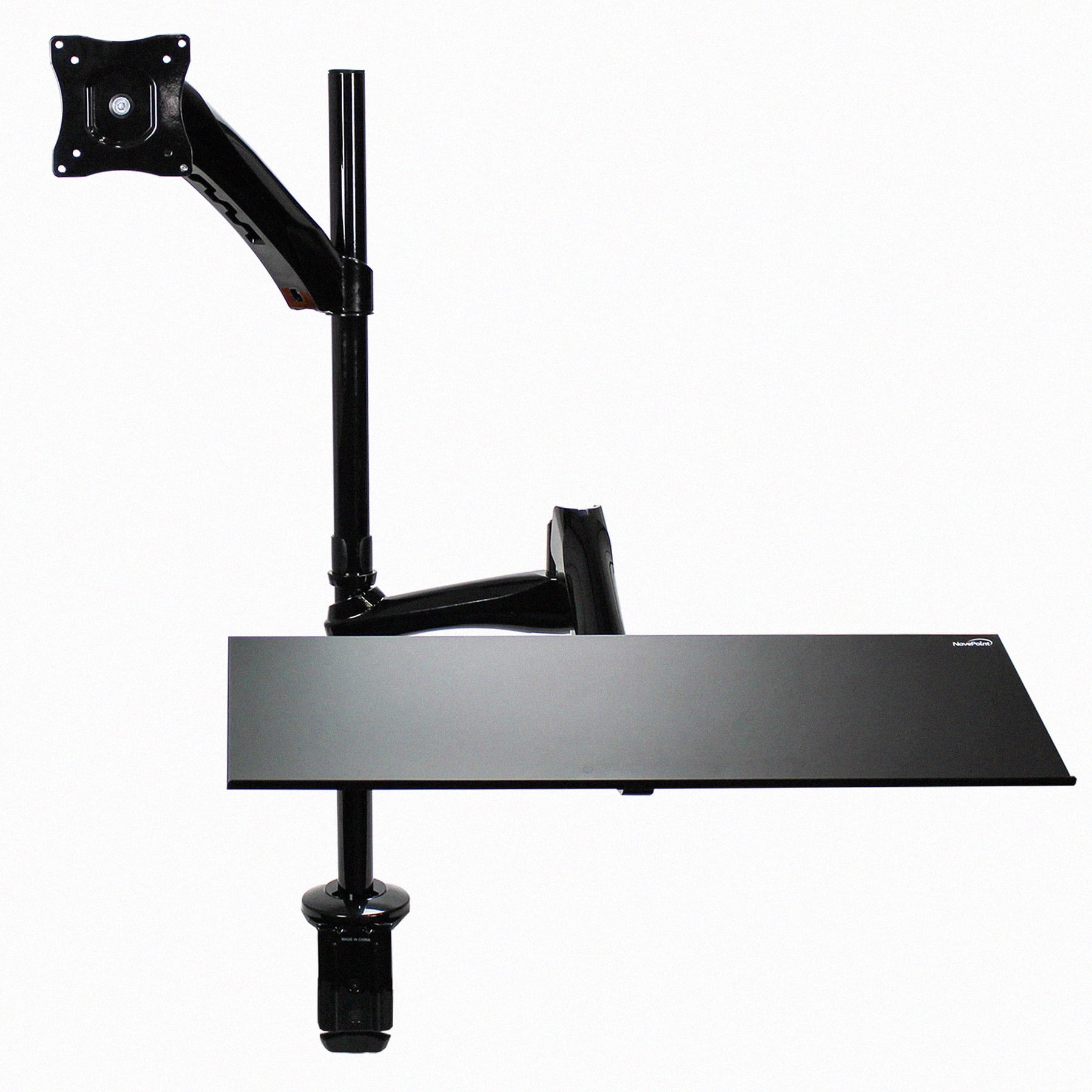 NavePoint Single Fully Adjustable 1 Monitor Keyboard Stand C-Clamp Sit ...