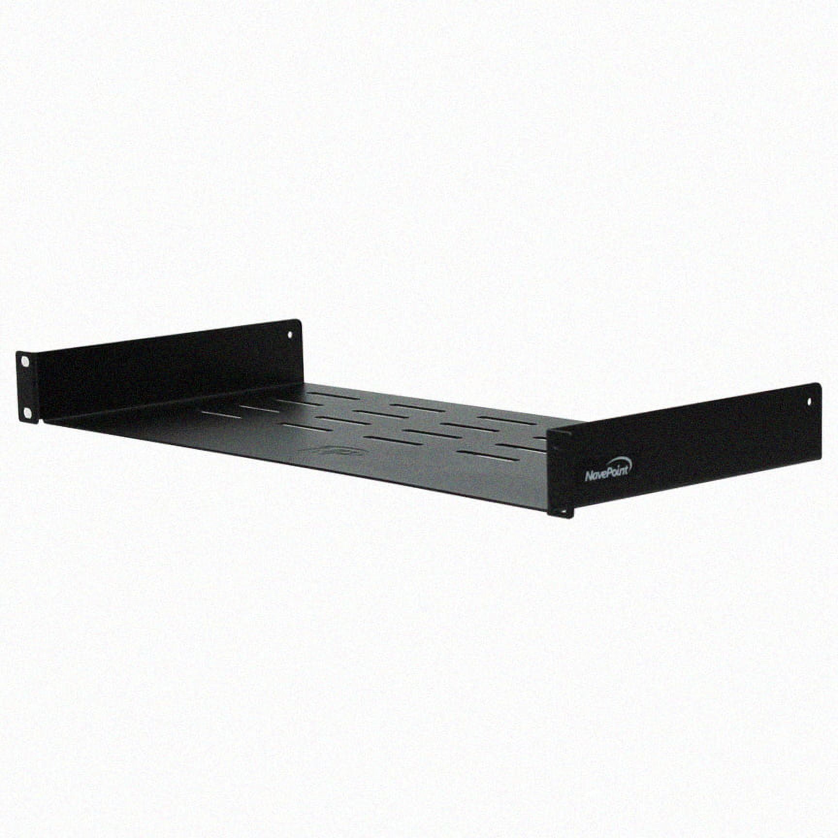 NavePoint 1U Vented Universal Rack Tray, Heavy Duty Metal Shelf, Black ...