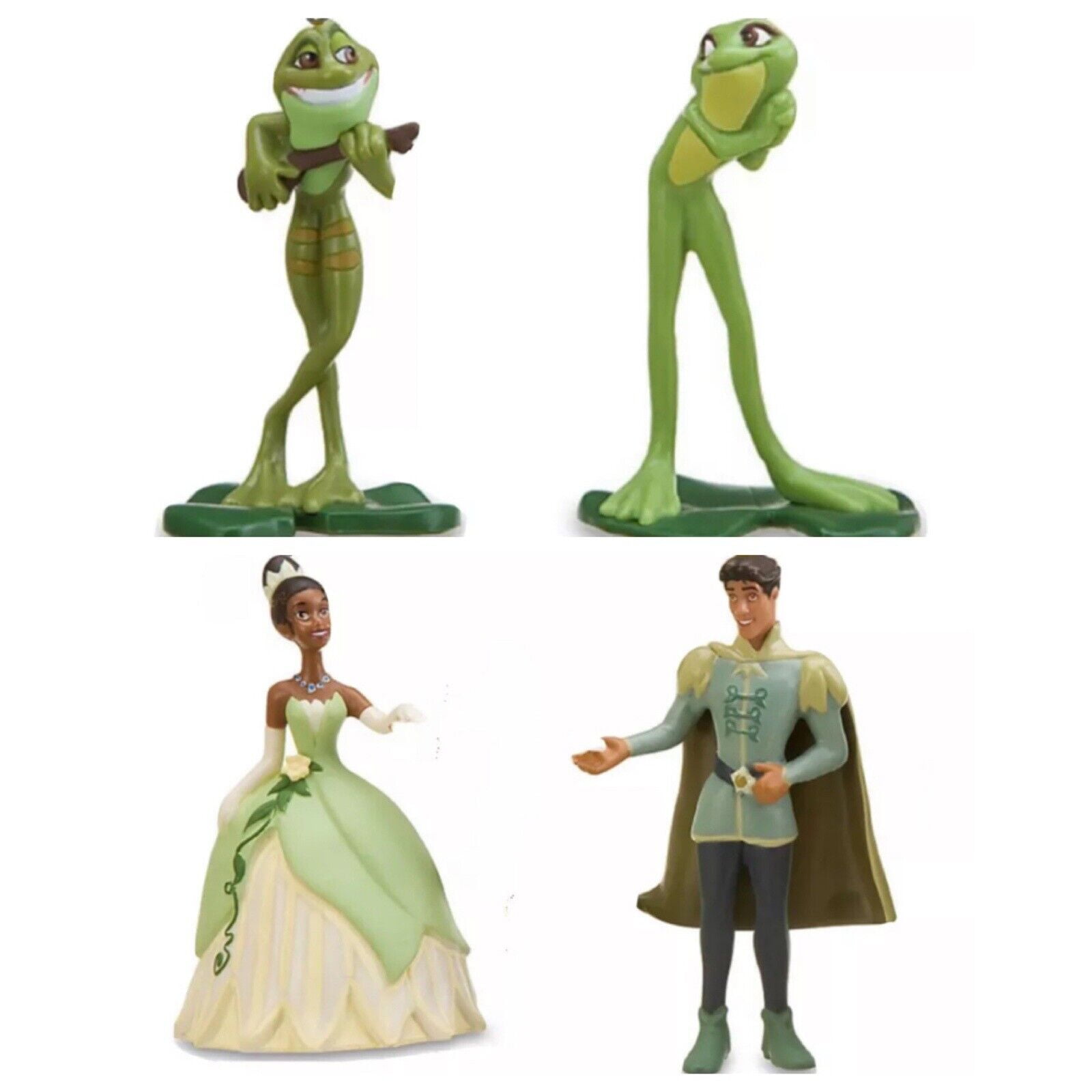 Naveen Prince & Toad, Tiana Princess & Frog PVC 3" Figure Cake Topper ...