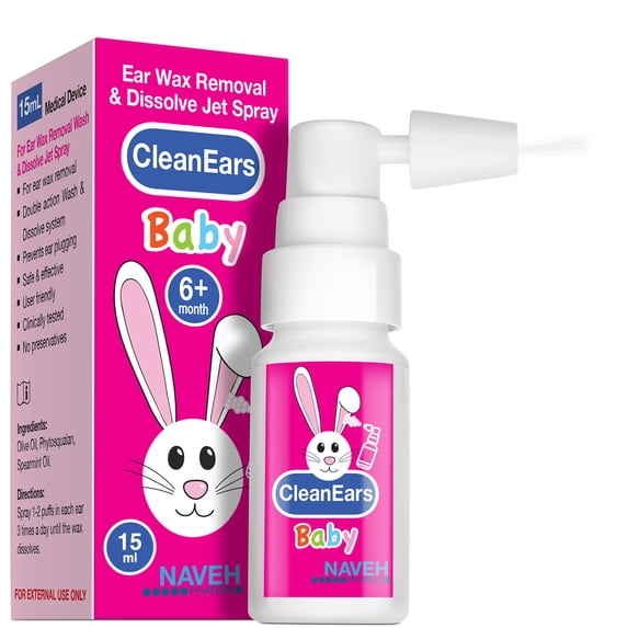 NAVEH PHARMA CleanEars Baby Ear Wax Removal Spray, Kids Ear Cleaning ...