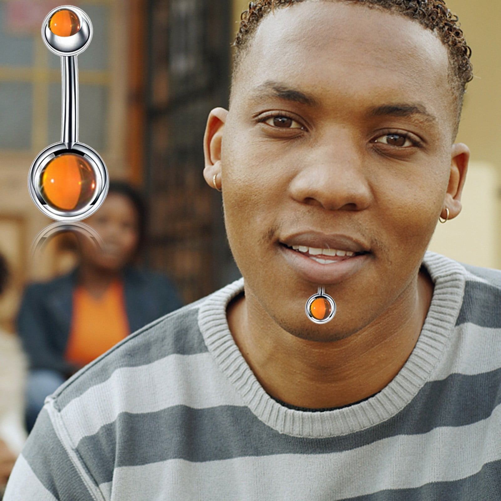 Navel Jewelry Belly Button Rings Stainless Steel Round Cubic Zirconia ...