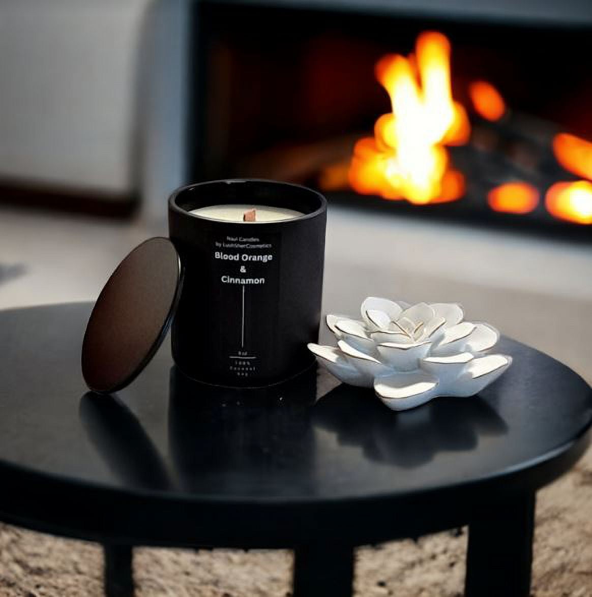 Navi Candles by LushSherCosmetics Blood Orange & Cinnamon 8oz Black ...