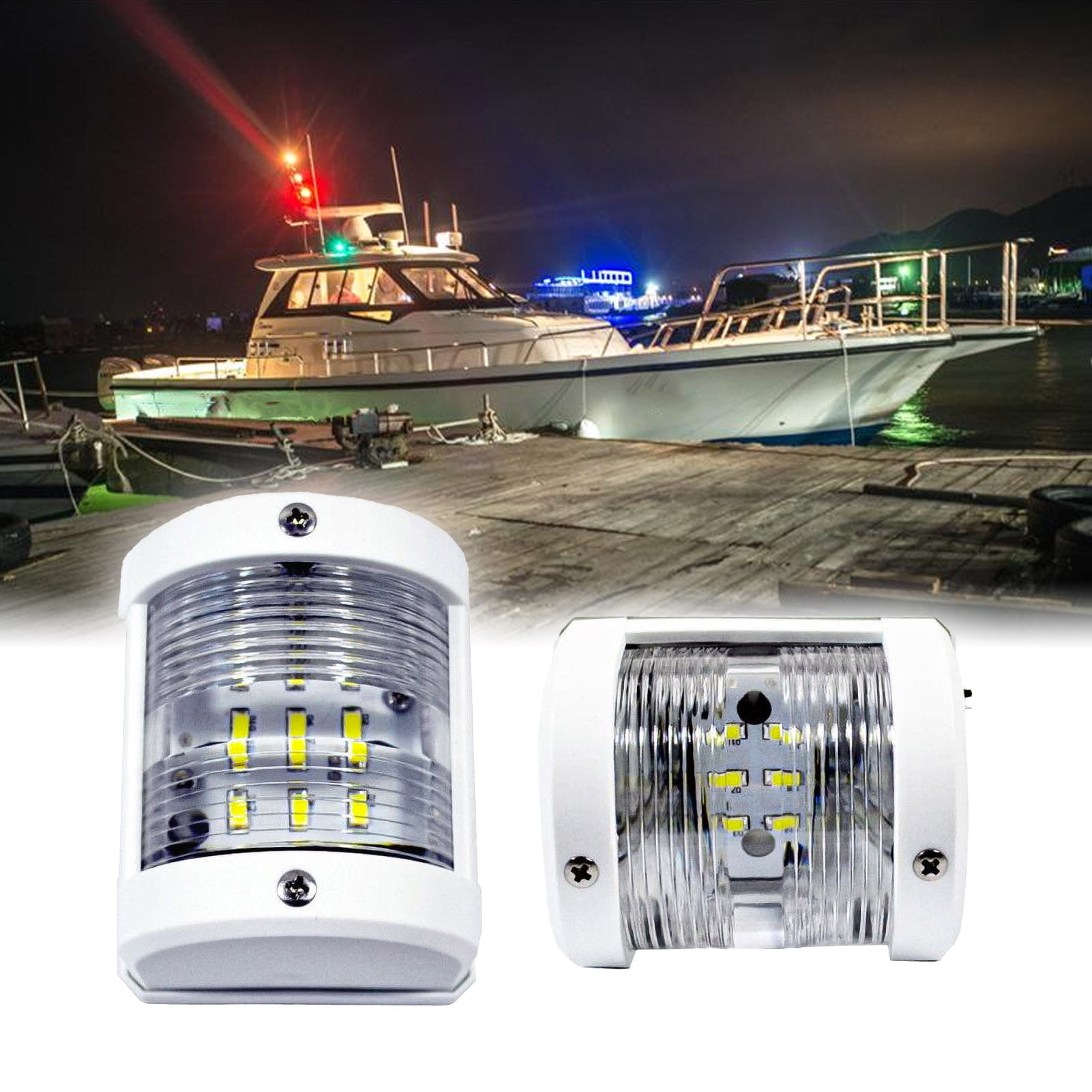 Navigation Light, Compact Multifunction White LED Seawater Corrosion ...