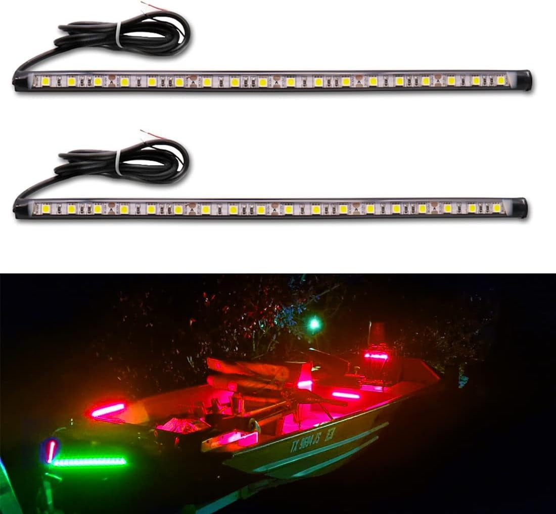 Navigation Lights - LED Bow Lights, Green & Red, Night Fishing, Deck ...