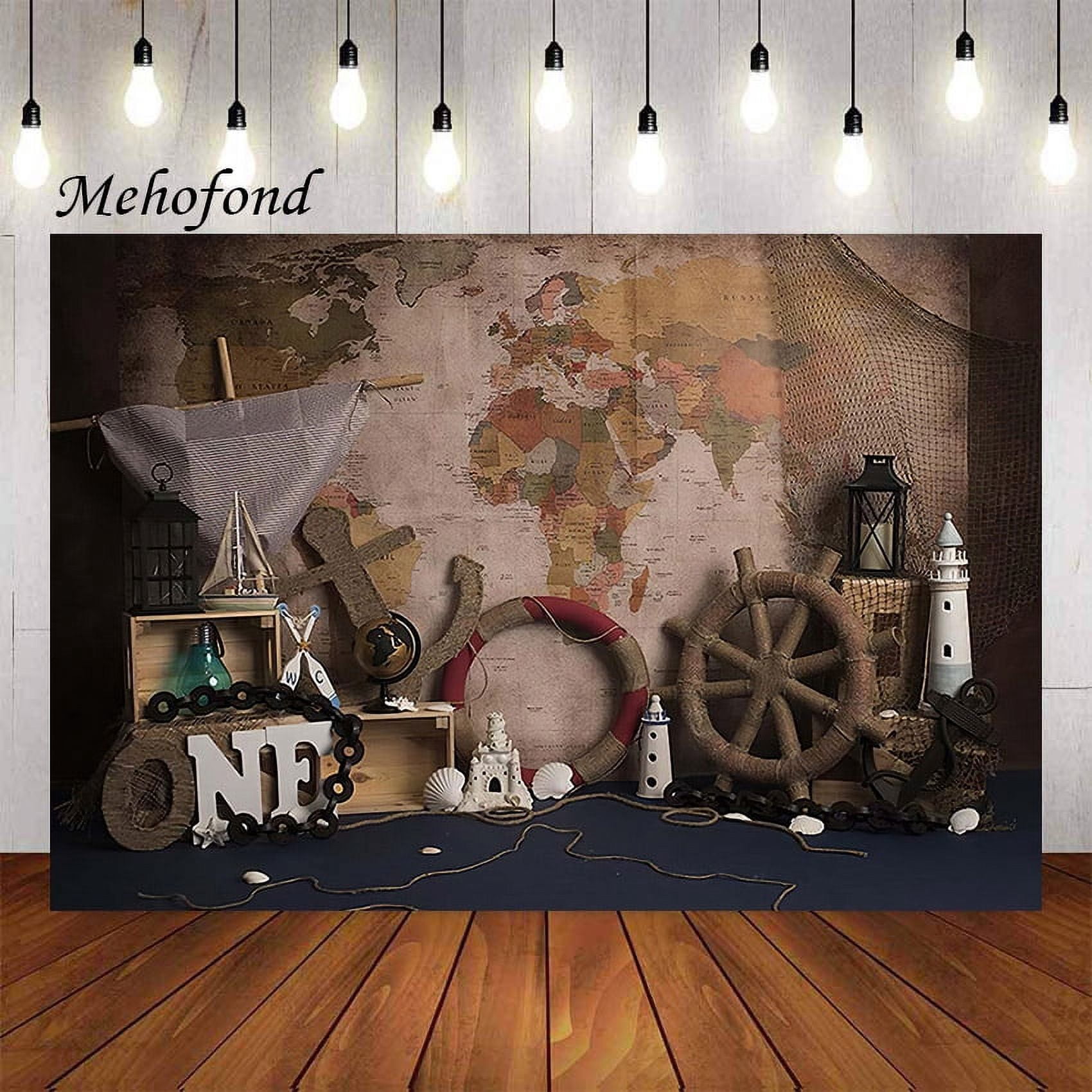 Navigation Map Adventure Fishnet Lighthouse Kid Boy Birthday Party ...