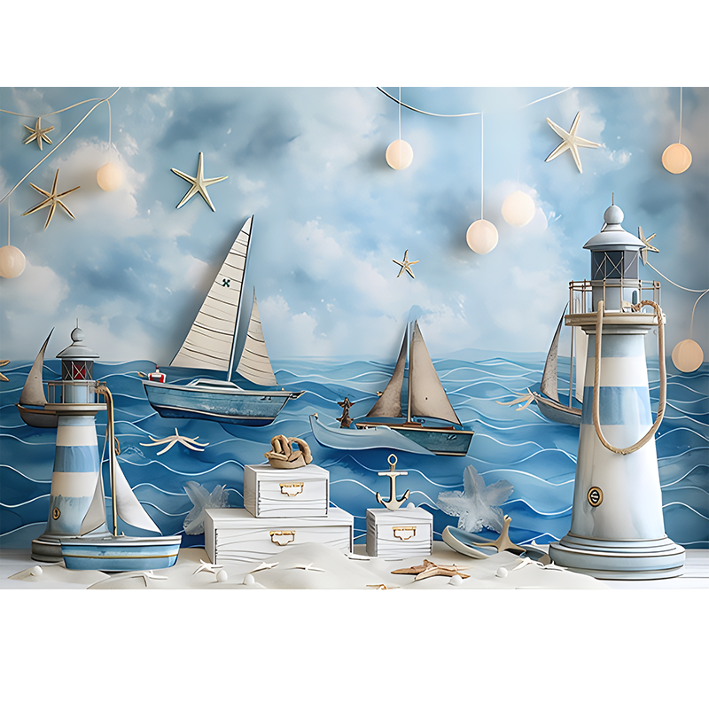 Navigation Sailboat StarTheme Photography Backdrops Birthday Party ...