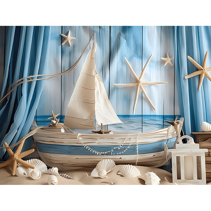 Navigation Sailboat StarTheme Photography Backdrops Birthday Party ...