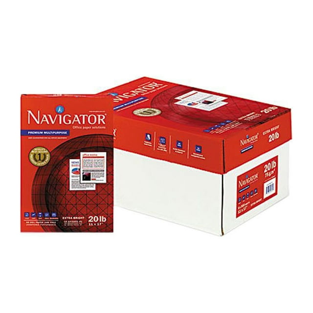 Navigator NMP1720 Paper, 97 Brightness, 20lb, 11x17, White, 2500 Sheets ...