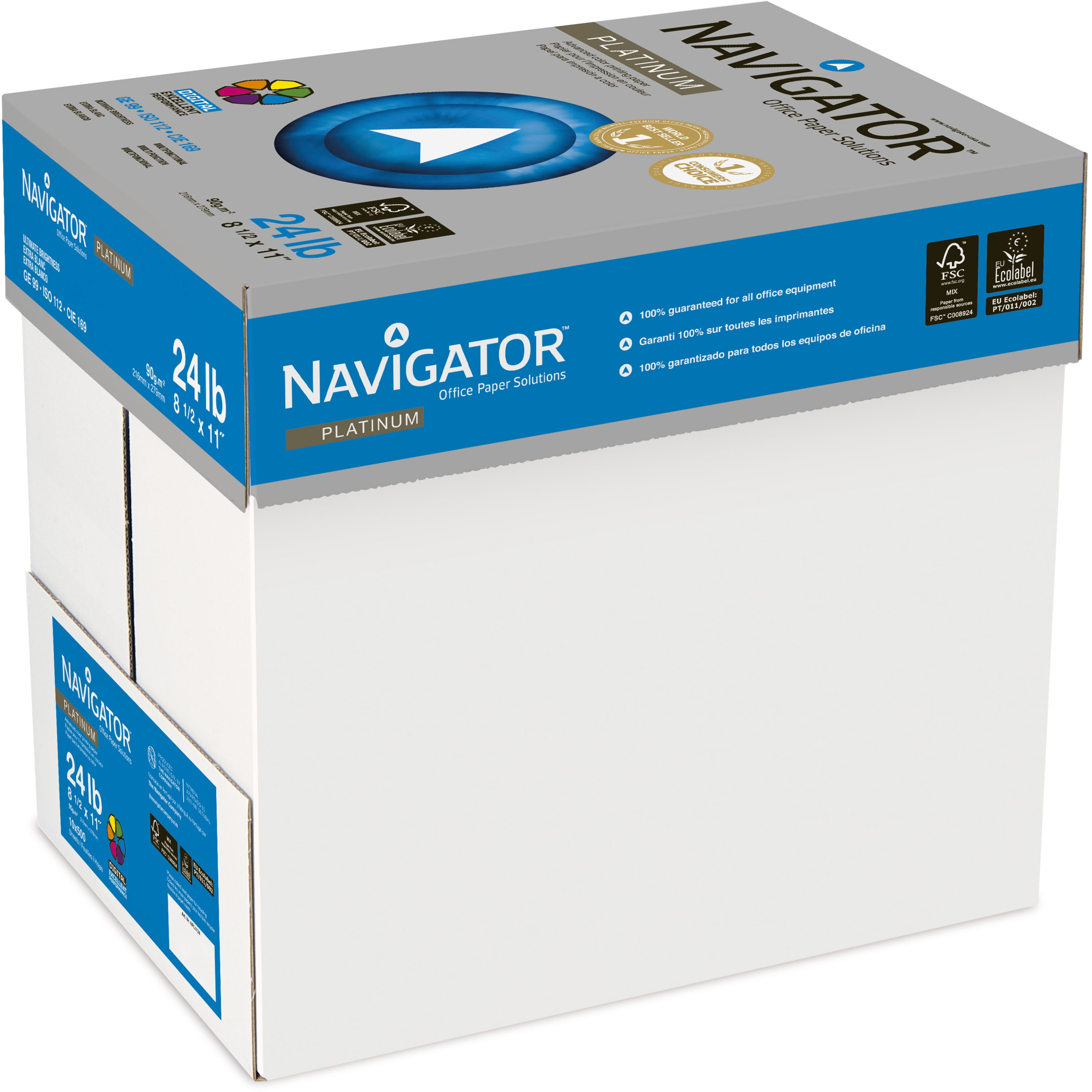 Navigator Platinum Paper 99 Brightness 24lb 8-1/2 x 11 White 5000 ...
