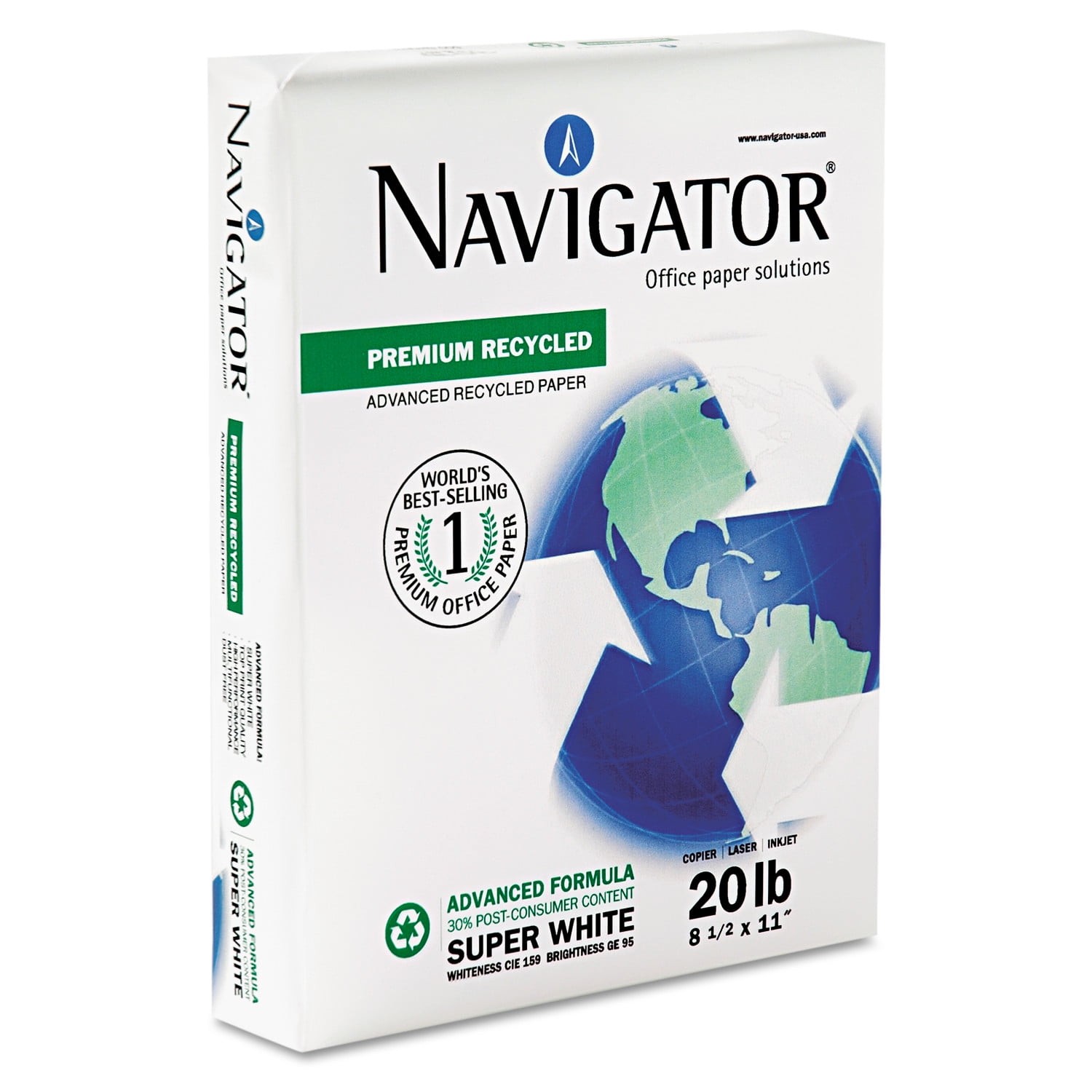Navigator Premium Recycled Paper, 8-1/2" x 11", 5,000/Carton - Walmart.com
