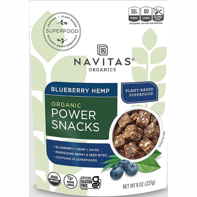 Navitas Naturals Organic Gluten Free Power Snacks, Blueberry Hemp, 8 Oz ...