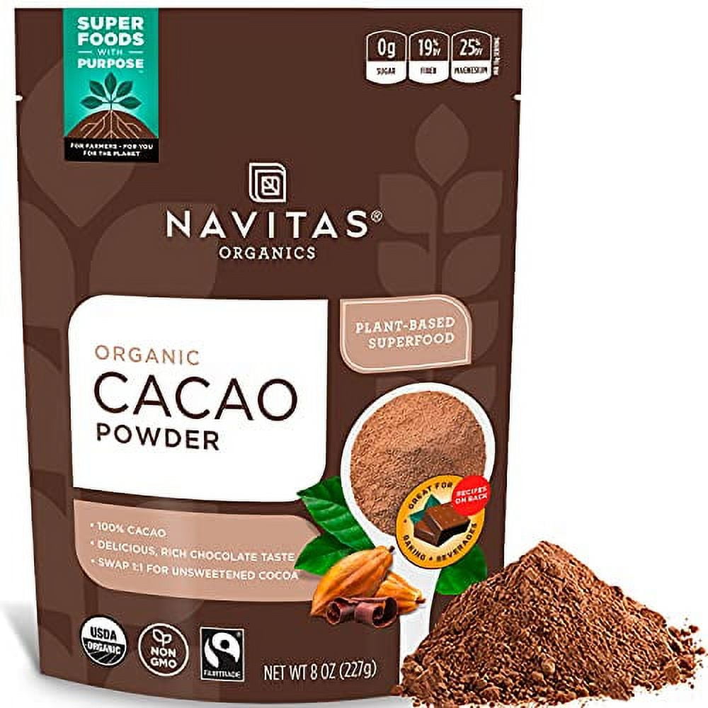 Navitas Organics Cacao Powder, 8oz. Bag, 15 Servings â€” Organic, Non ...