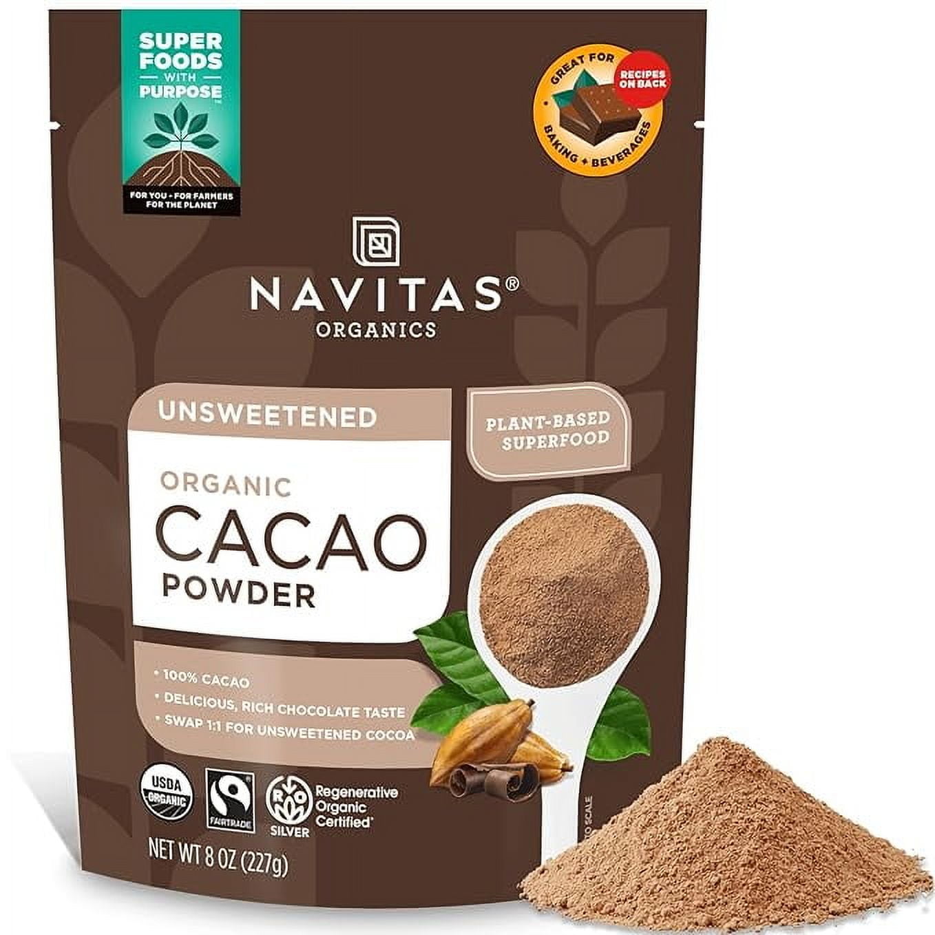 Navitas Organics Cacao Powder, Regenerative Organic Certified, Non-GMO ...