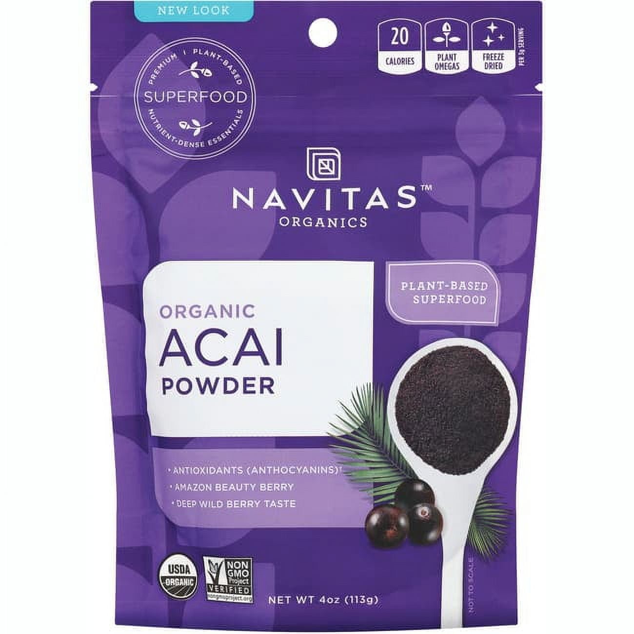 Navitas Organics Acai Powder - Vegan Superfood for Smoothies, 4 oz ...