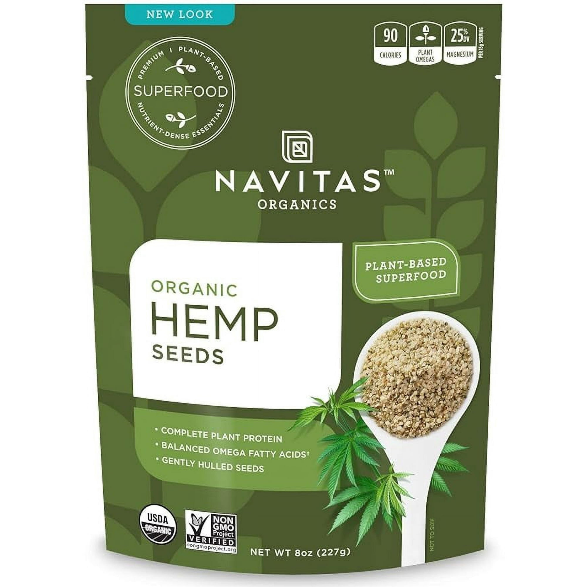 Navitas Organics Organic Raw Hemp Seeds Bag, 15 Servings — Organic, Non ...