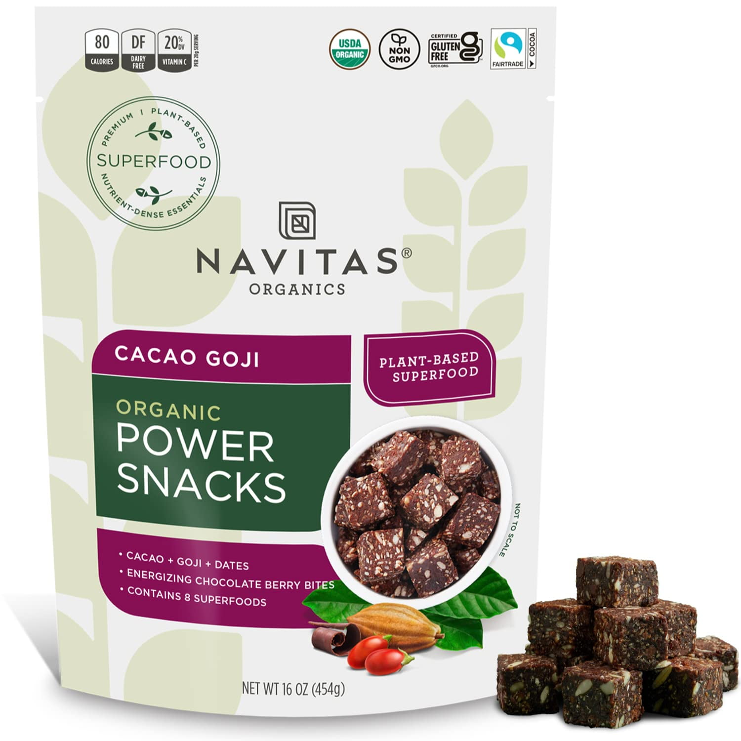 Navitas Organics Superfood Power ESF27 Snacks, Cacao Goji, 16 oz. Bag ...