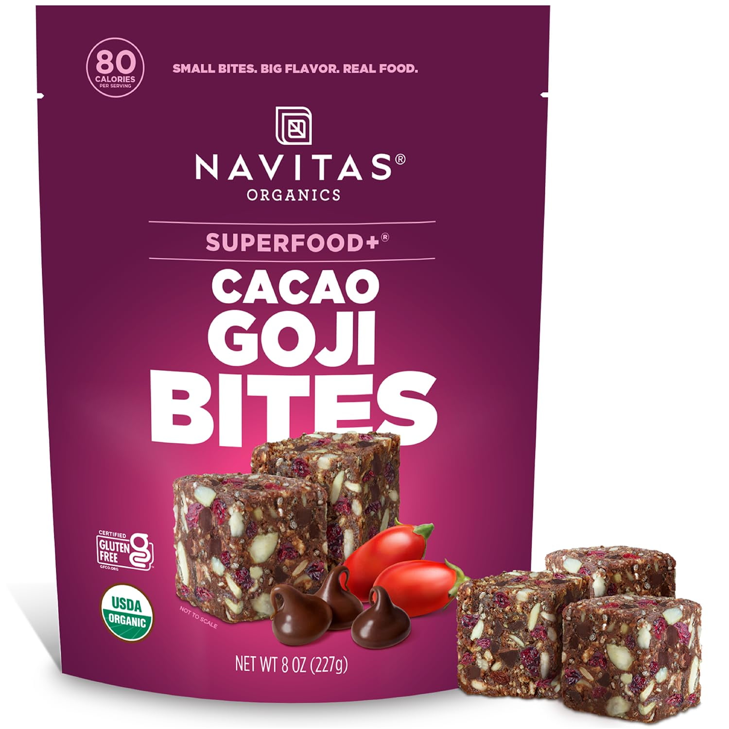 Navitas Organics Cacao Goji Superfood+ MDA05 BITES - Power Snacks ...