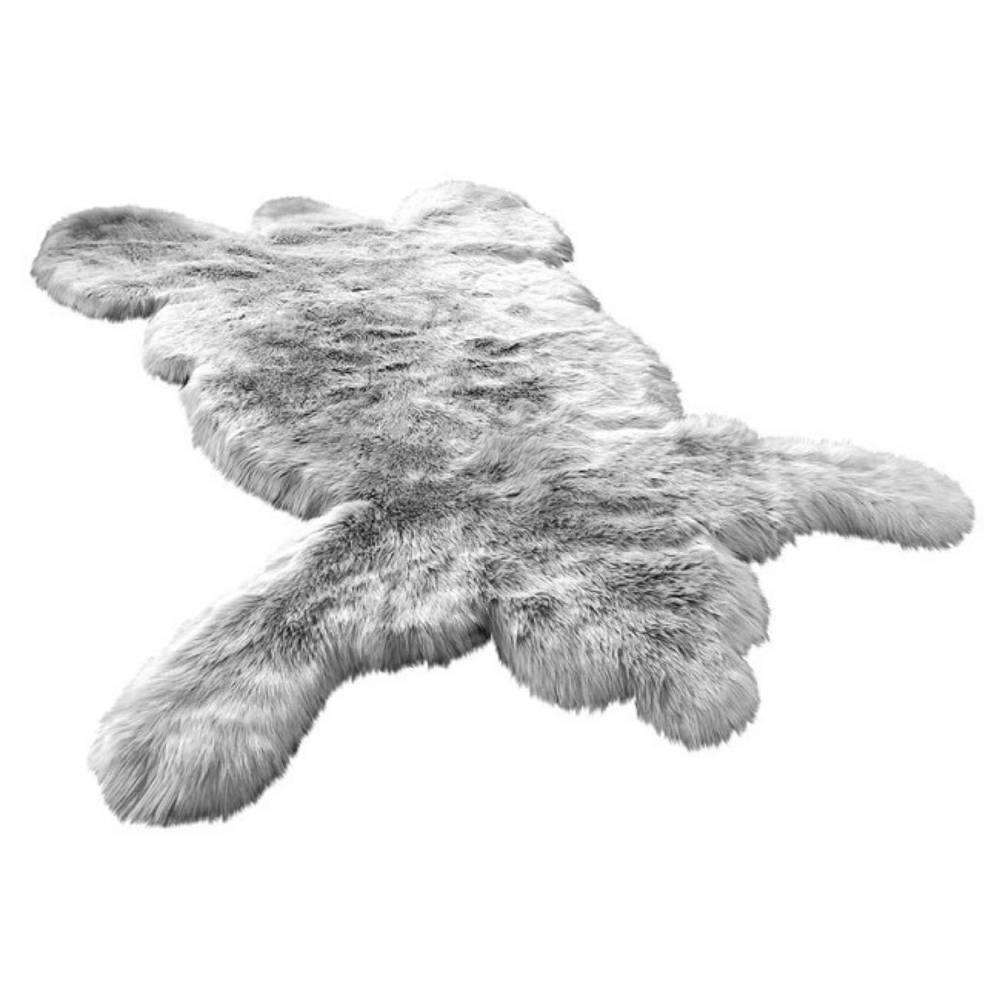 Navitz Ovella Home Premium Faux Bearskin Pelt Area Rug Grey 6' x 9' 3 ...
