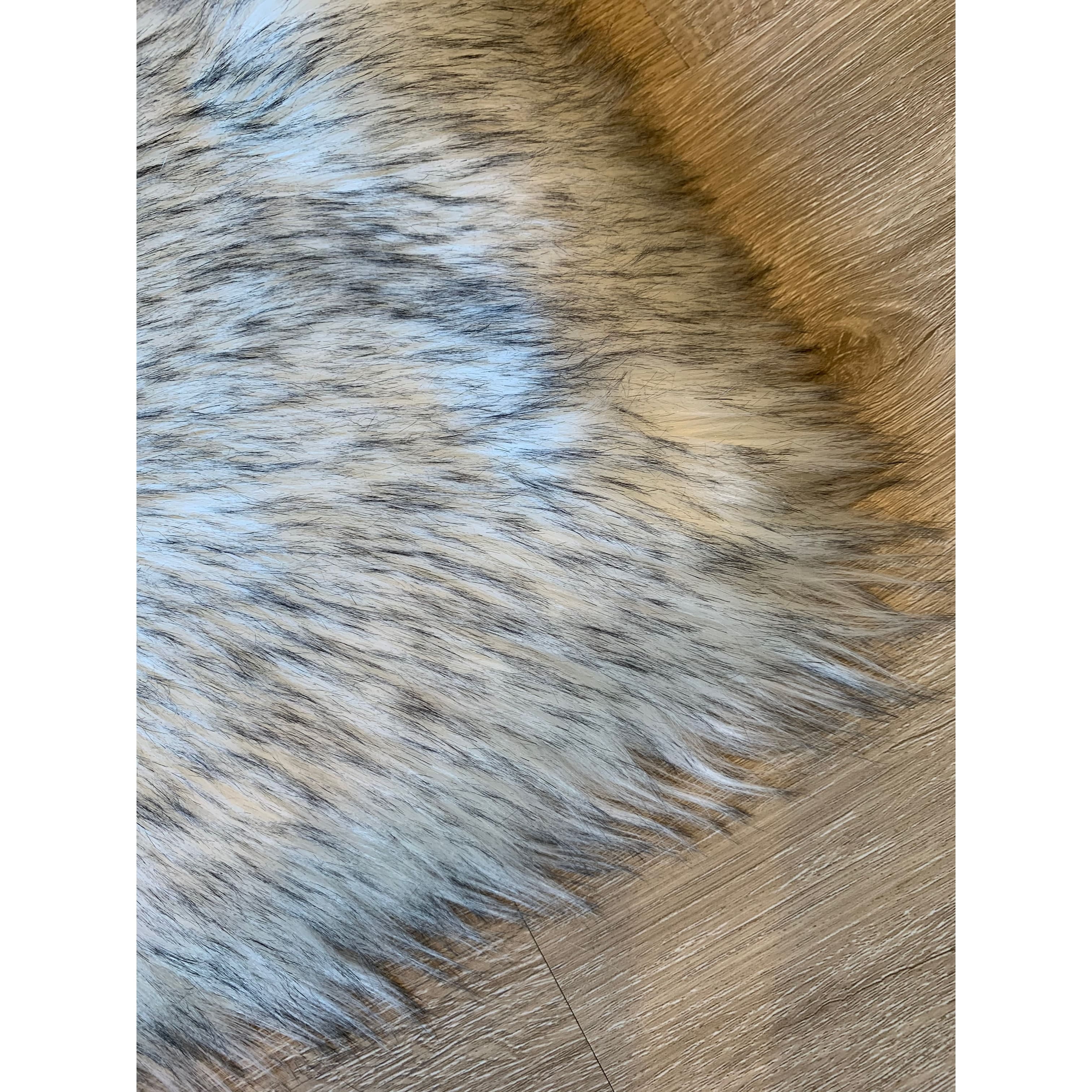 Navitz Ovella Home Premium Faux Bearskin Pelt Area Rug White/Black 4' x ...