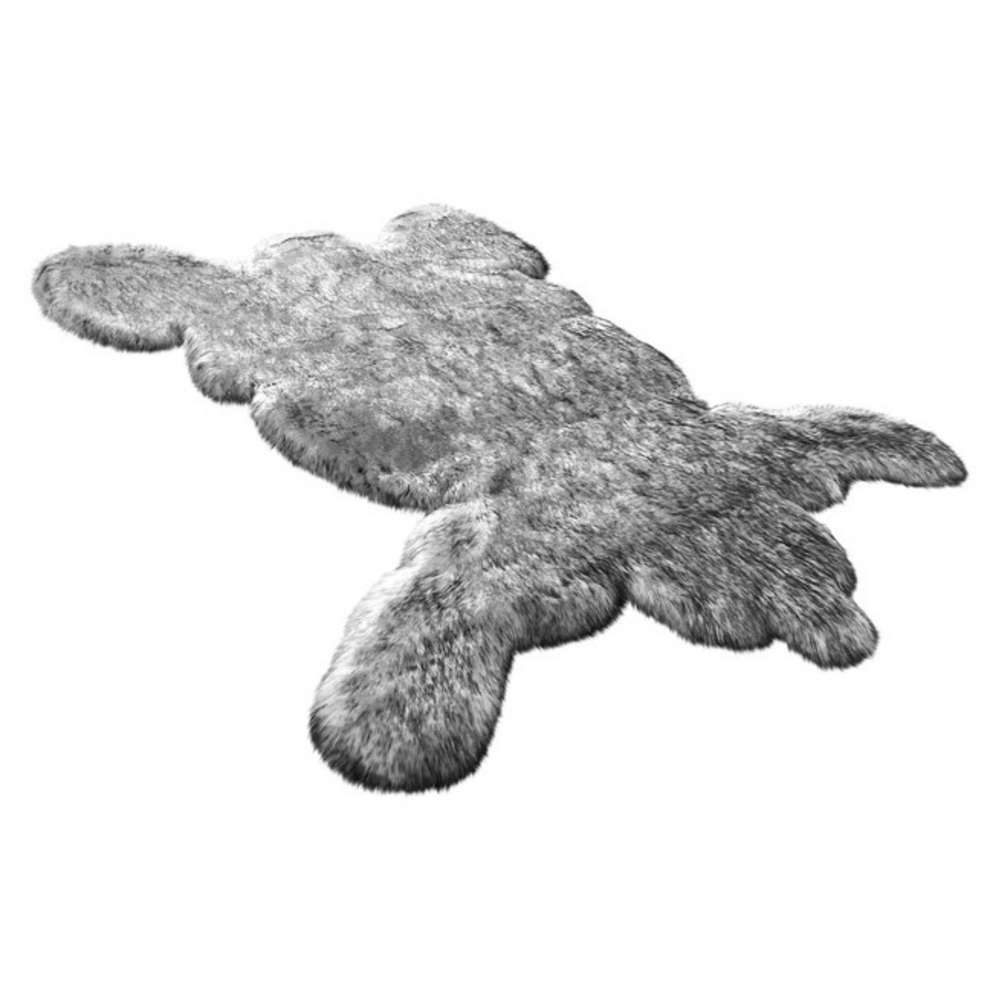 Navitz Ovella Home Premium Faux Bearskin Pelt Area Rug White/Black 5' x ...