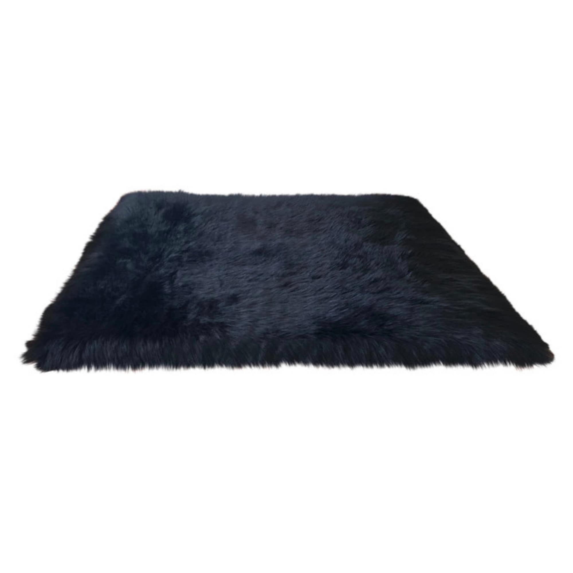 Navitz Ovella Home Premium Faux Sheepskin Shag Square Area Rug Black 5 ...
