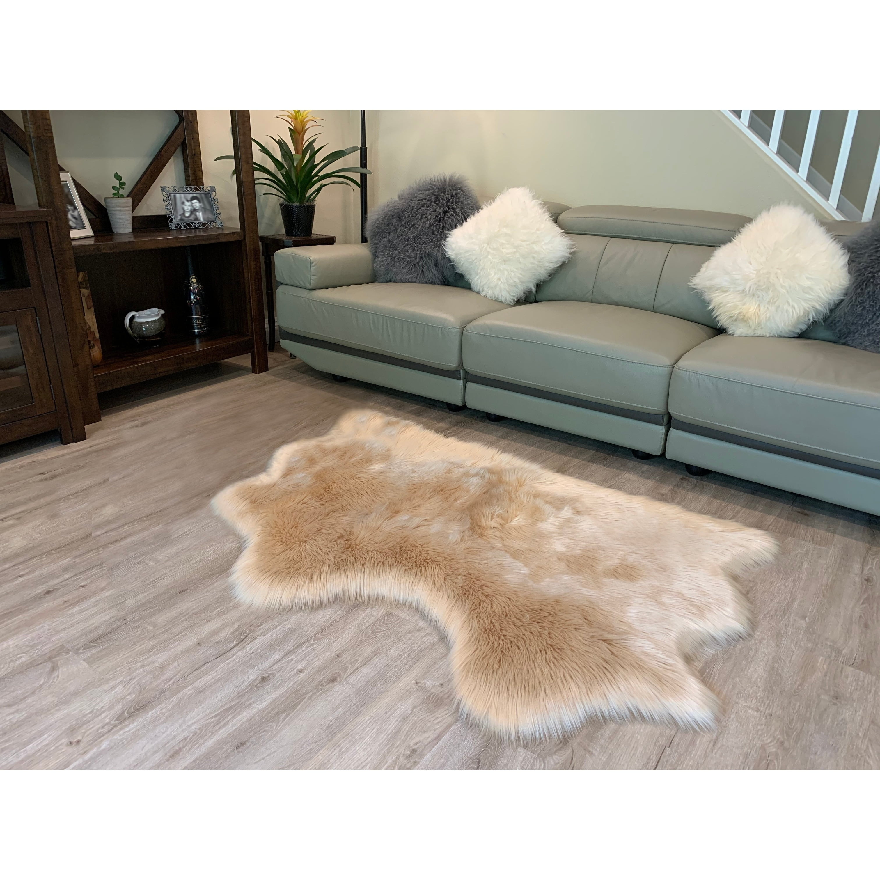 Navitz Ovella Home Premium Luxurious Faux Sheepskin 2-Pelt Plush Shag ...