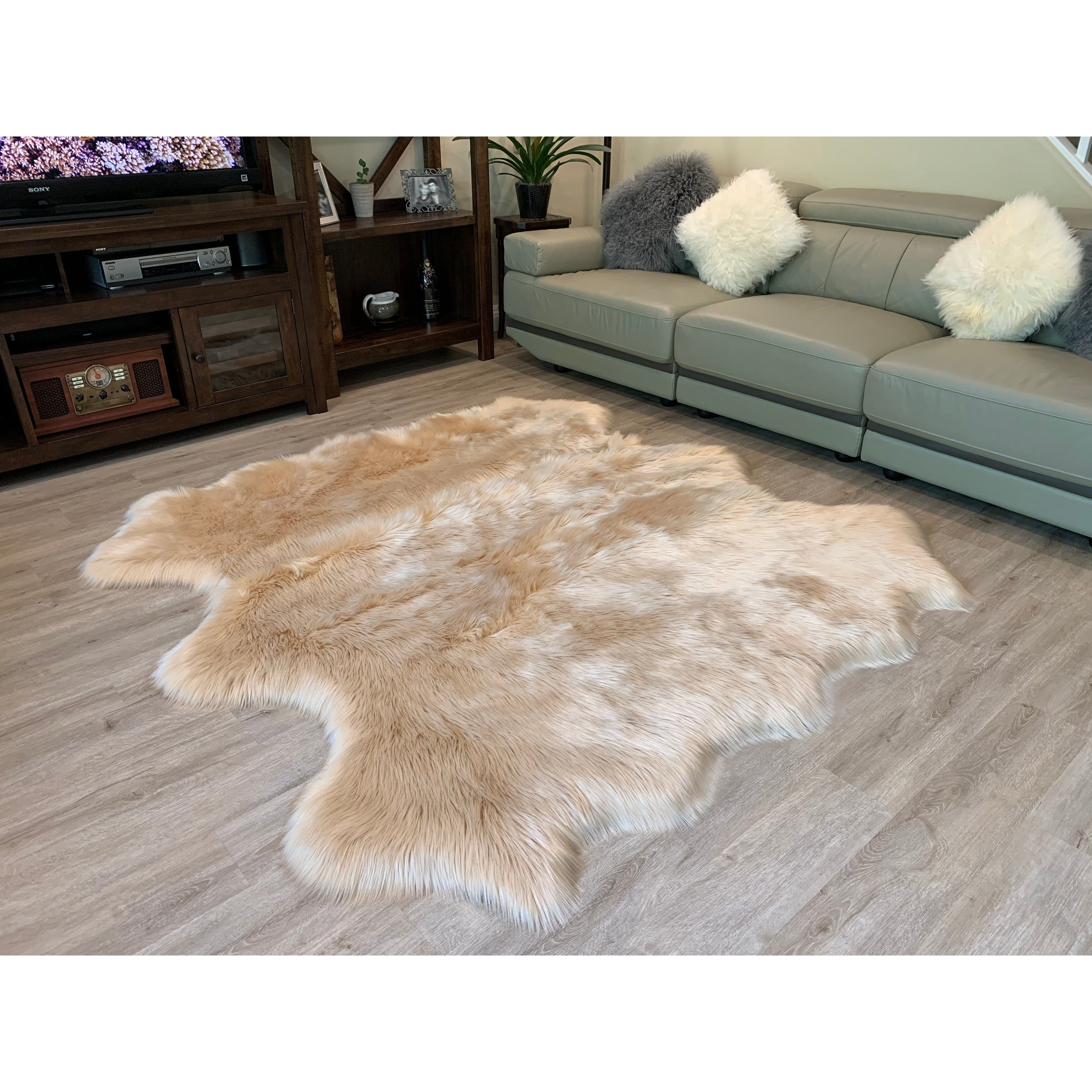 Navitz Ovella Home Premium Luxurious Faux Sheepskin 6-Pelt Plush Shag ...