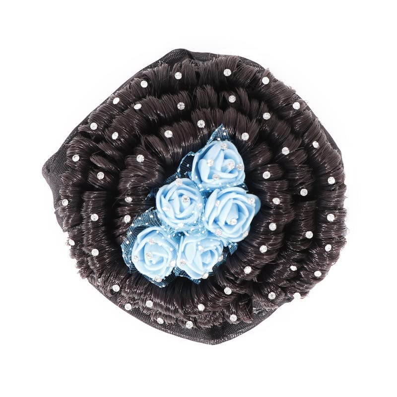 Navjai Hair juda Stone Work Wedding Bridal Beautiful Blue Rose Flower ...