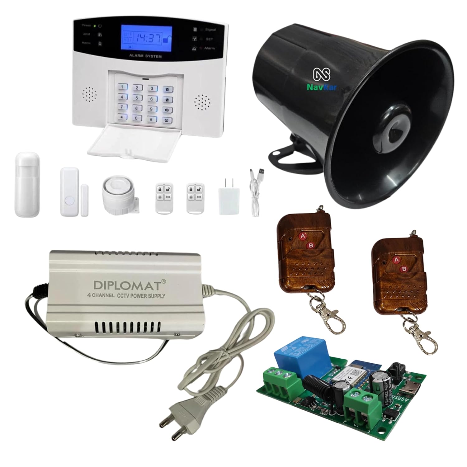 Navkar Systems Keypad Home Security System Kit with Tuya WiFi Siren ...