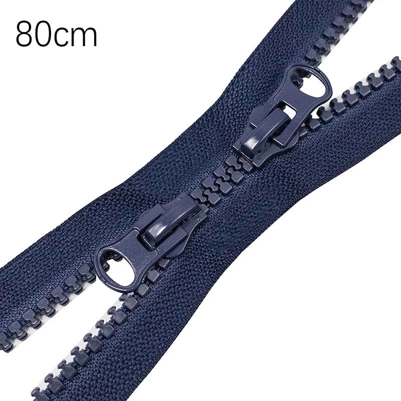 (Navy 80CM Double Head) Resin Zipper Open-end Sliders Zippers Two-way ...