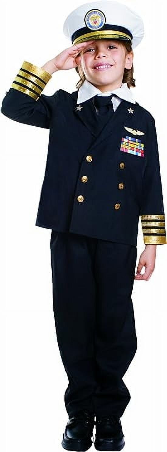 Dress Up America Navy Admiral Costume for Kids - Ship Captain Uniform ...