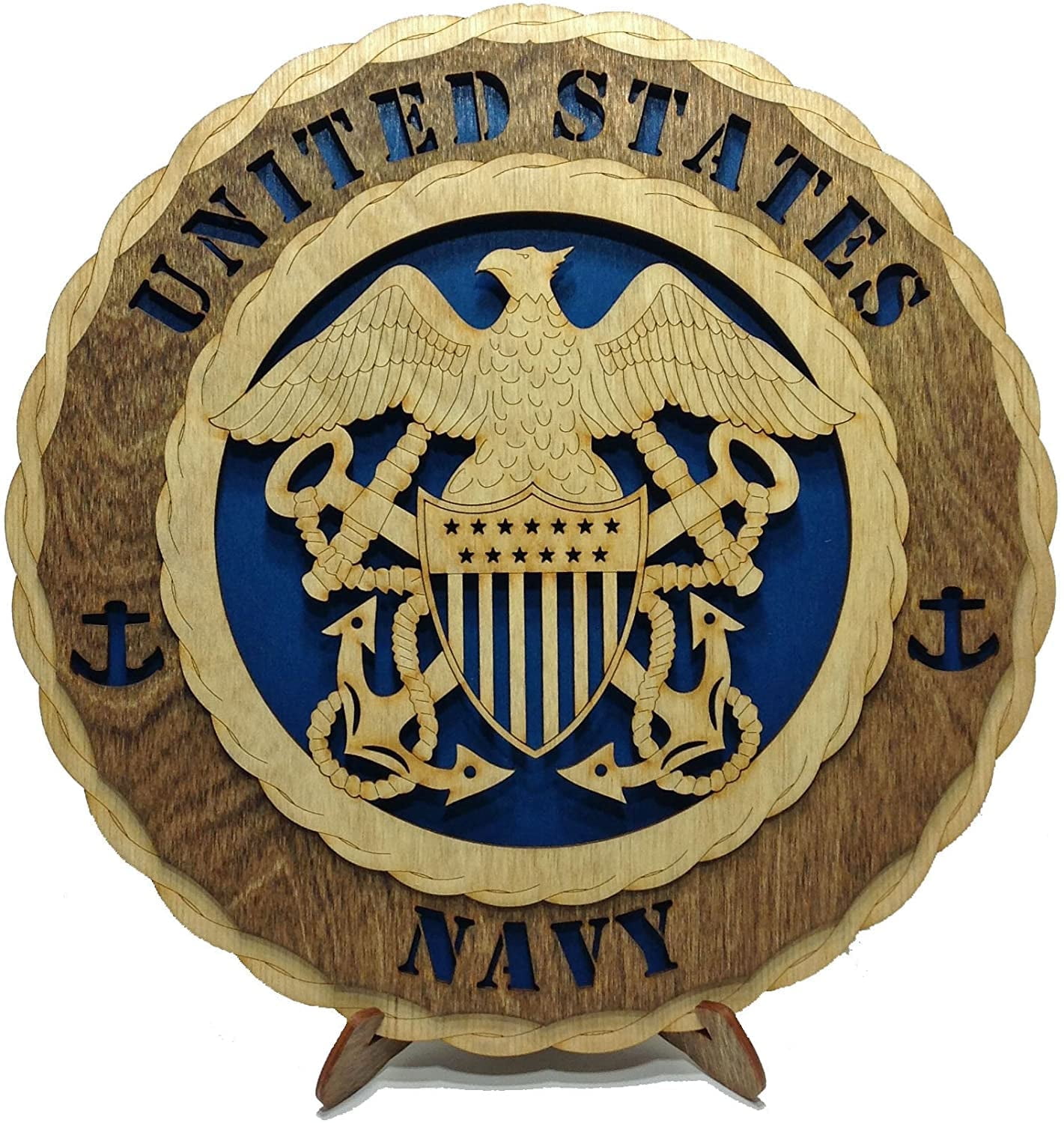 Generic Navy Armed Forces Military Decorative Wooden Wall Plaque, Blue ...