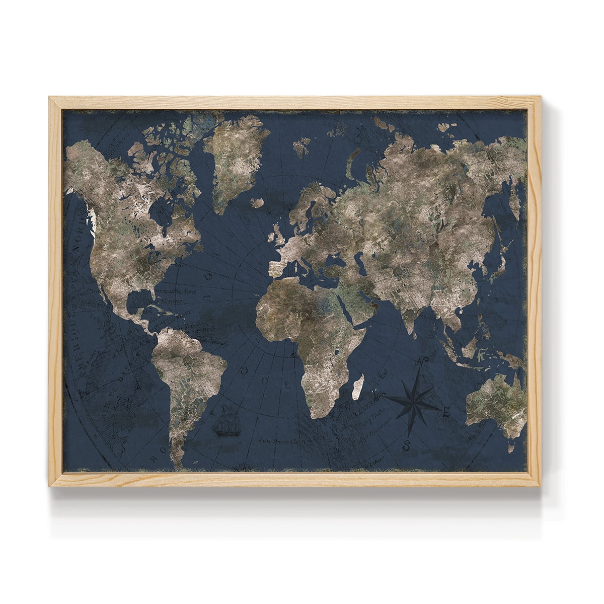 Navy Atlas by CAD Designs - Restickable Framed Giclée Print - Walmart.com
