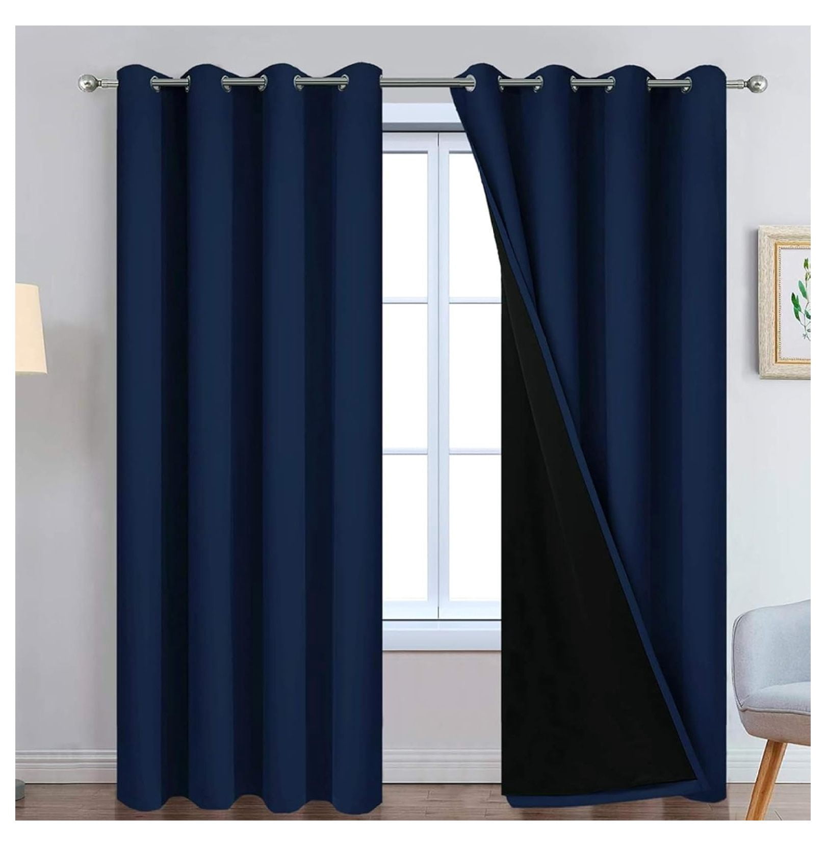 Navy Blue Blackout Curtains