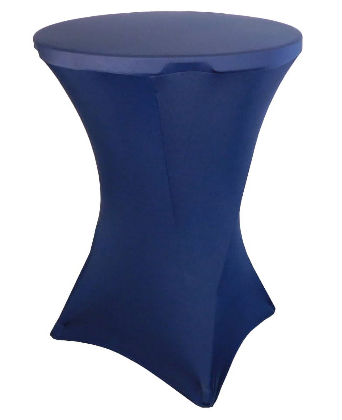 Navy Blue 32 Round x 43" Tall Spandex Cover for Folding Bar Height ...
