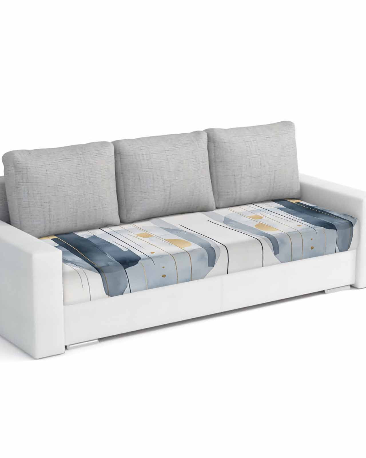 Navy Blue Abstract Art Sofa Couch Cushion Covers Washable, Removable ...